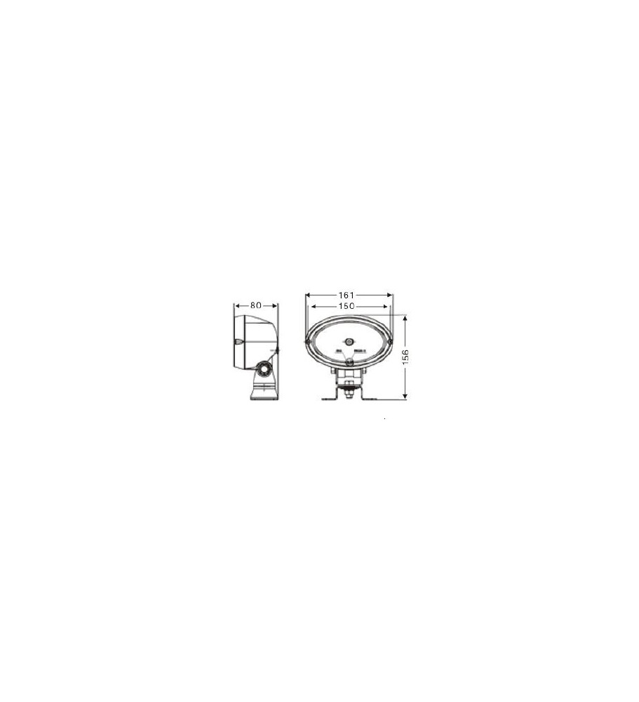 PROJECTEUR DE CABINE OVALE DOUBLE HALOGENE