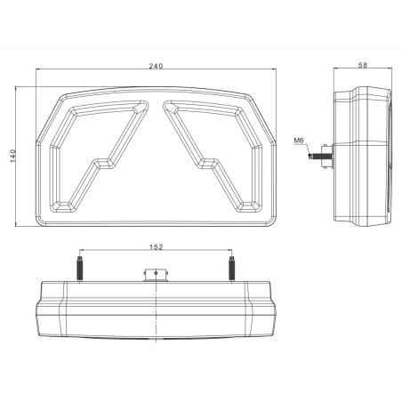 FEU ARRIERE G/D LED 12V 4 FONCTIONS