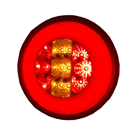 Feu rond droit/gauche - Effet néon Rouge 3 fonctions
